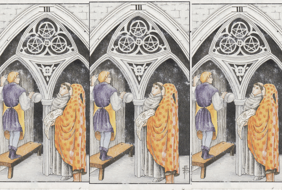 Three of Pentacles Tarot Card Upright and Reversed Meanings - Tarot ...